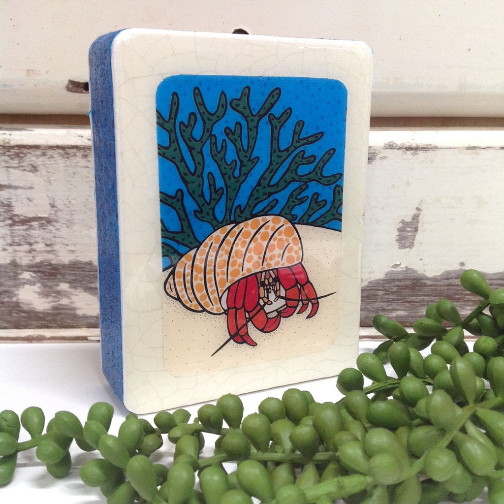 Mini Woodblock - Hermit Crab – Lost & Found Art Co